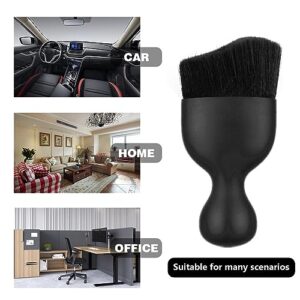 NGHEY 2 PCS Car Detailing Brush, Soft Bristles Detailing Brush Dusting Tool, Auto Interior Soft Hair Removal Brush, Fit for Automotive Dashboard, Air Conditioner Vents, Leather, Computer (Black #113)