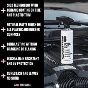 Zero Six - Sio2 Ceramic Tire Shine Coating Spray W Applicator- Long Lasting UV Protection-No Sling | Restores Rubber, Plastic, & Vinyl | Water-Based. Natural Shine