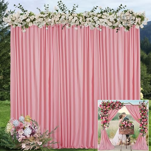 10x10FT Rose Gold Backdrop Curtains for Wedding - Rose Gold Backdrop for Baby Shower Birthday Photo Home Party Curtains Backdrop 5x10FT 2 Panels