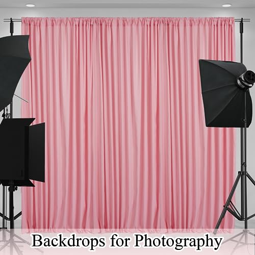 10x10FT Rose Gold Backdrop Curtains for Wedding - Rose Gold Backdrop for Baby Shower Birthday Photo Home Party Curtains Backdrop 5x10FT 2 Panels