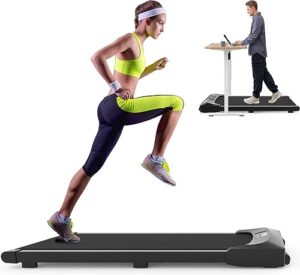 flimder under desk treadmill, walking pad for home/office, 2.5hp portable walking treadmill, electric treadmill with remote control, 265 lbs weight capacity (black)