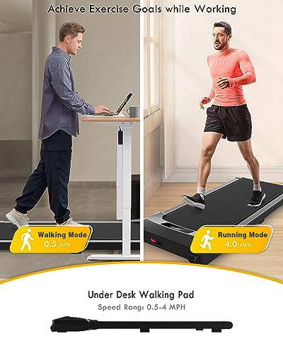 FLIMDER Under Desk Treadmill, Walking Pad for Home/Office, 2.5HP Portable Walking Treadmill, Electric Treadmill with Remote Control, 265 lbs Weight Capacity (Black)