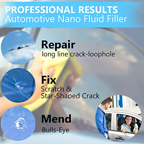 ARRIONO Windshield Repair Kit, Windshield Crack Repair Kit, Automotive Glass Repair Kit with 2 Bottles of Resin, Windshield Repair Kit for Chips and Cracks Quick Fix for Chips, Star-Shaped, Bulls-Eye