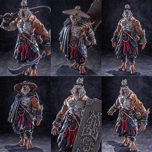 RAYGE3LOV Maestro Union FuRay Planet Blade Master Weng 1/12 Scale Figure 8.5in Furry Action Figures,Furay Planet Series weretiger Blade Master Weng wave3 weretiger,Orcs,Beastmen