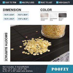 Poofzy Shelf Liners for Wire Shelving, 14 x 24 Inch Shelf Liner for Kitchen Cabinets Non-Adhesive (Rolled 3PK, Black)