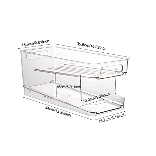 Can Holder, PET Can Drink Dispenser Organizer, Slope Storage Drink Canned Food Container Organizer, for Fridge Freezer Pantry Cabinet Kitchen (C)