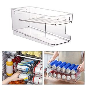 Can Holder, PET Can Drink Dispenser Organizer, Slope Storage Drink Canned Food Container Organizer, for Fridge Freezer Pantry Cabinet Kitchen (C)