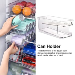 Can Holder, PET Can Drink Dispenser Organizer, Slope Storage Drink Canned Food Container Organizer, for Fridge Freezer Pantry Cabinet Kitchen (C)