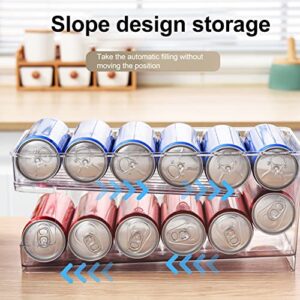 Can Holder, PET Can Drink Dispenser Organizer, Slope Storage Drink Canned Food Container Organizer, for Fridge Freezer Pantry Cabinet Kitchen (C)