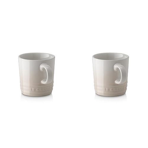 Le Creuset Stoneware Espresso Mug, 3 oz., Meringue (Pack of 2)