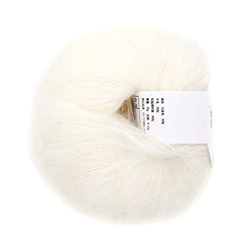 Angora Wool Yarn, Popular Soft Mohair Pashm Knit Angora Long Wool Yarn Hot More Colors(White)