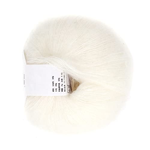 Angora Wool Yarn, Popular Soft Mohair Pashm Knit Angora Long Wool Yarn Hot More Colors(White)