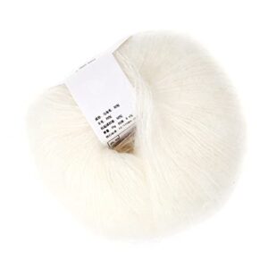 Angora Wool Yarn, Popular Soft Mohair Pashm Knit Angora Long Wool Yarn Hot More Colors(White)