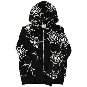 y2k women men vintage full zip up hoodies skeleton spider web graphic rhinestone sweatshirt oversized grunge jackets