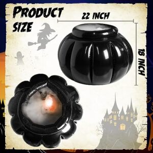 Sliner 2 Pcs Halloween Inflatable Cauldron Drink Cooler with LED Ultrasonic Mist Maker and Duct Tape 22x18 Inch Witch Fogger Cauldron Pot Beverage Holder Drink Container for Halloween Party Decoration