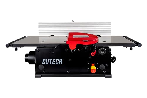 Cutech 401120HI 12-Inch Spiral Cutterhead Benchtop Jointer with Cast Iron Tables, 24 Tungsten Carbide Inserts, Extra Long 24" Fence, Additional Fence Brackets and a 12-amp Motor