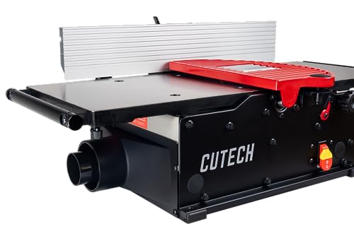 Cutech 401120HI 12-Inch Spiral Cutterhead Benchtop Jointer with Cast Iron Tables, 24 Tungsten Carbide Inserts, Extra Long 24" Fence, Additional Fence Brackets and a 12-amp Motor