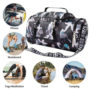 Gym Sport Bag Backpack Duffle Bag Weekender Bag Water-resistant Travel Sling Bag Casual Daypack for Men and Women