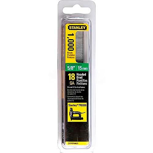 Stanley SWKBN625S Brad Nails 5/8", 1,000 Pack, Lot of 5