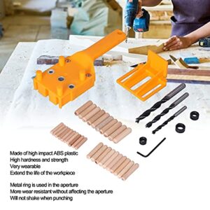 Handheld Dowel Jig Kit Hole Punch with Metal Ring Aperture Quick Wood Doweling Jigs ABS for Woodworkers Orange