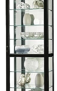 Howard Miller Hall Curio Cabinet, Black Satin