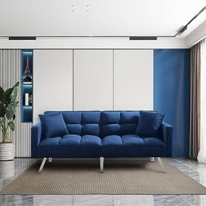 Tufted Upholstered Futon Sofa Daybed Modern Convertible Loveseat Sofa & Couch Soft Convenient Nap Sleeper Couch Bed for Home Office Apartment Furniture Sets