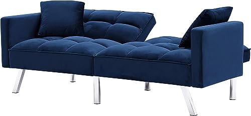 Tufted Upholstered Futon Sofa Daybed Modern Convertible Loveseat Sofa & Couch Soft Convenient Nap Sleeper Couch Bed for Home Office Apartment Furniture Sets