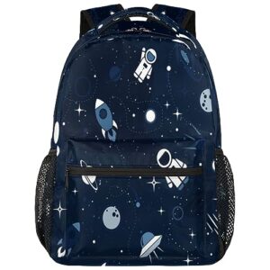 Space Astronaut Backpack Small Lightweight Laptop Daypack Spaceship Rocket Travel Back Pack Mochilas Para Hombres Mujer College Backpacks for Wome Men