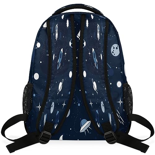 Space Astronaut Backpack Small Lightweight Laptop Daypack Spaceship Rocket Travel Back Pack Mochilas Para Hombres Mujer College Backpacks for Wome Men