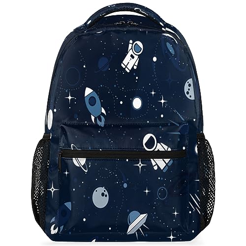 Space Astronaut Backpack Small Lightweight Laptop Daypack Spaceship Rocket Travel Back Pack Mochilas Para Hombres Mujer College Backpacks for Wome Men