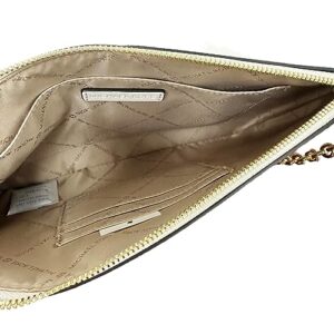 Michael Kors Jet Set Travel Large 2 In 1 Card Case and Wristlet Clutch MK Signature (Light Cream)