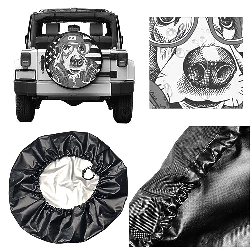 Rv Spare Tire Cover Hound Dog Spare Tire Covers for Trailers Wheel Cover with Waterproof and Dustproof Protection Fit for Rv SUV Truck Camper Travel Trailer Vehicle 15 Inch