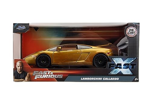 Fast & Furious Fast X 1:24 Gold Lamborghini Gallardo Die-Cast Car, Toys for Kids and Adults