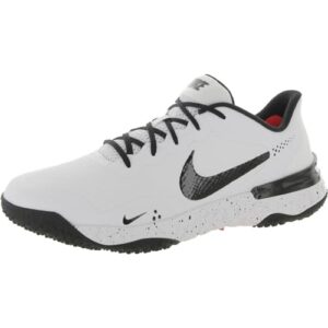 nike unisex running/baseball alpha huarache elite 3 turf shoes white/black/crimson (numeric_10)