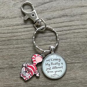 Jesse Janes Jewelry | Cheshire Cat Keyring, Alice In Wonderland Gifts, Keychains for Women Men Accessories, Cute Car Keychain, Back To School