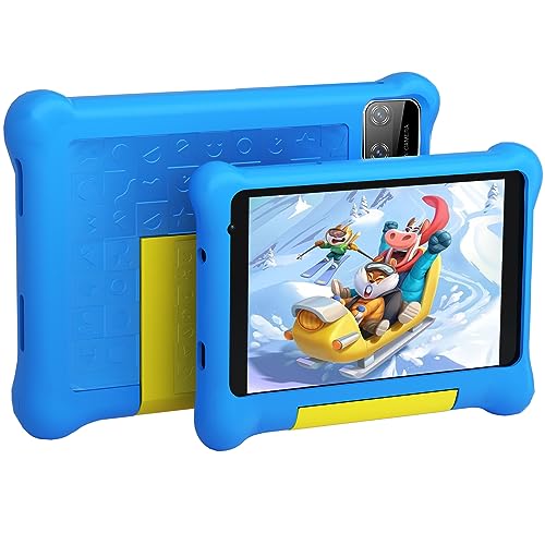 HiGrace Kids Tablet, 7 Inch Tablet for Kids, Android 12 Kids Tablet 2GB RAM + 32GB ROM, HD Display, Quad Core, Bluetooth, Dual Camera, Wi-Fi Tablet for Toddler - Blue