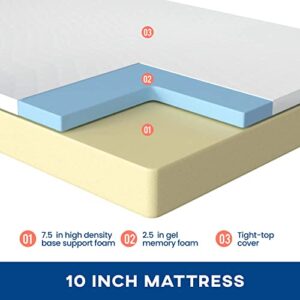 King Mattress, 5/6/8/10/12 Inch King Size Mattress Medium Firm Memory Foam Mattress for Cool Sleep & Pressure Relief, Certipur-Us Certified Mattress in a Box, Fiberglass Free Mattress, (King, 10 Inch)