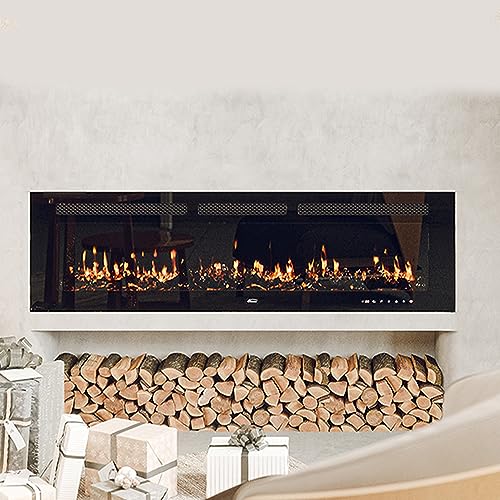 Clihome 60in Electric Fireplace Fire Places Electric Fireplace Inserts Electric Fireplace Heater Fireplace Decor Fireplace Heater with Timer, Remote Control, Adjustable Flame Color 750/1500W