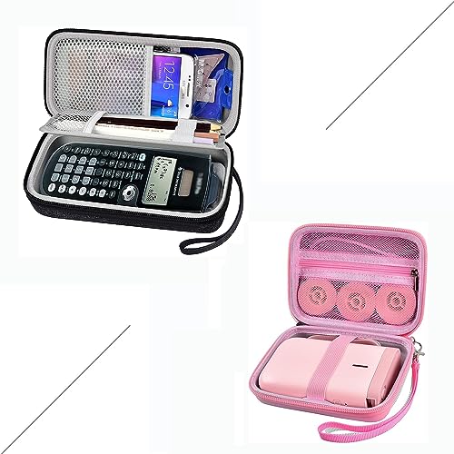 Universal Hard Case for Texas Instruments Calculators and Case Compatible with NIIMBOT D11 Label Printer Bundle