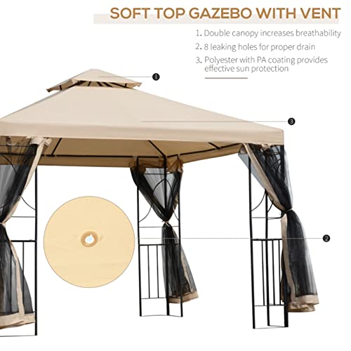 RUIZE 10×10 Ft Hardtop Gazebo Galvanized Steel Canopy with Netting and Shaded Curtains Aluminum Frame Polycarbonate Hardtop Gazebo for Backyard, Patio, Garden