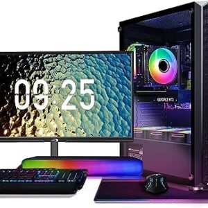 STGAubron Gaming PC Bundle with 24Inch FHD LED Monitor-Intel core i9-11900F up to 5.2G,GeForce RTX 3070 8G GDDR6,32G DDR4,2T SSD,WiFi,BT 5.0,RGB B&MS&MS Pad,RGB BT Sound Bar,RGB BT Gaming Mic,W11H64