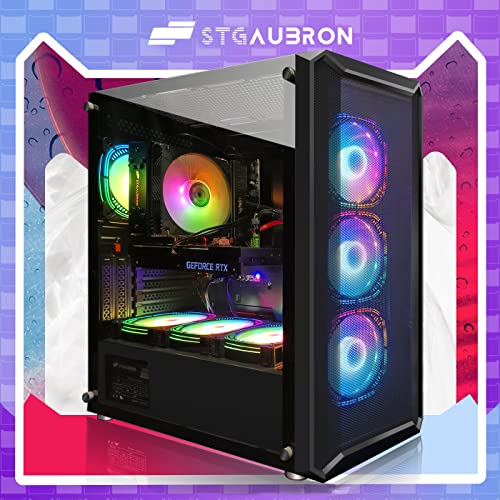 STGAubron Gaming PC Bundle with 24Inch FHD LED Monitor-Intel core i9-11900F up to 5.2G,GeForce RTX 3070 8G GDDR6,32G DDR4,2T SSD,WiFi,BT 5.0,RGB B&MS&MS Pad,RGB BT Sound Bar,RGB BT Gaming Mic,W11H64