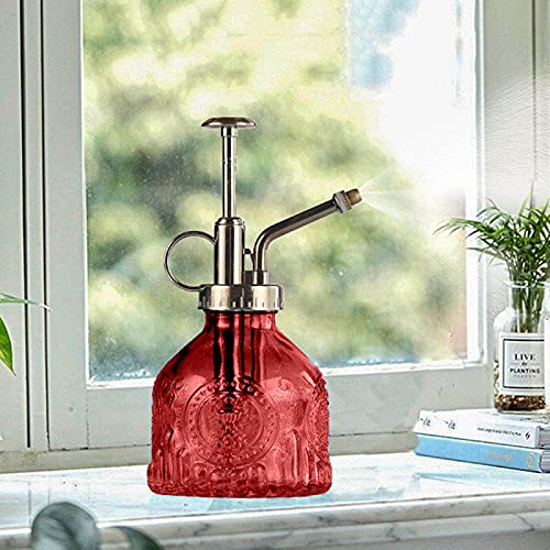 Hose 25 Ft Gardening Can Air Pressure Watering Retro Glass Spray Watering Watering Can Patio & Garden (Red, One Size)