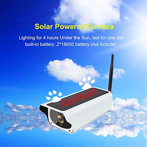 SEWMED 1080P HD Outdoor IP Wireless Security Bullet Camera with Solar Panel 4G/WiFi Home Security Protection Battery Power CCTV Surveillance Two Way Audio (4G+SD 64G)