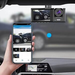 bzdzmqm dual dash cam front and rear inside, 1080p dash camera for cars, driving recorder dashcam car camera with ir night vision, 24/7 recording loop recording, g-sensor,parking monitor, black