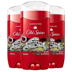 old spice deodorant for men aluminum free mambaking, 3oz (pack of 3)