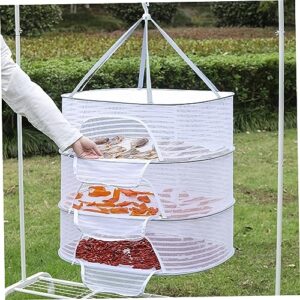 Nicedeal Herb Drying Rack, 3 Layers Collapsible Mesh Hanging Drying Racks Hanging Herb Dryer Rack with Zip Breathable Drying Rack Hanging Mesh Net for Seeds Vegetables Fish 37x23.62x15.75 inch