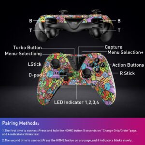 Wireless Pro Controller Compatible with Nintendo Switch Controller, Compatible with Nintendo Switch/Switch Lite/Switch/PC OLED Controller for Switch with Wake-up, Turbo Vibration and Programmable Function