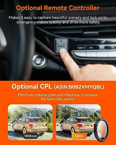 [ Bundle-2 Items: Vantrue N4 Pro 4K 3CH + Vantrue 512GB SD Card ] True 4K Wi-Fi 3-Channel Dashcam, STARVIS 2 IMX678 Night Vision, Infrared Cabin Camera, Voice Control GPS Car Cam for for Uber Drivers