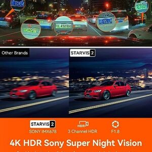 [ Bundle-2 Items: Vantrue N4 Pro 4K 3CH + Vantrue 512GB SD Card ] True 4K Wi-Fi 3-Channel Dashcam, STARVIS 2 IMX678 Night Vision, Infrared Cabin Camera, Voice Control GPS Car Cam for for Uber Drivers